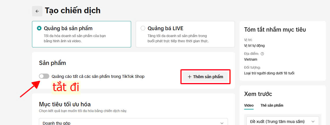 Hướng dẫn chạy quảng cáo GMV TikTok mới nhất