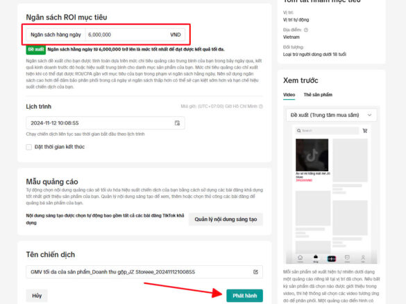 Hướng dẫn chạy quảng cáo GMV TikTok mới nhất