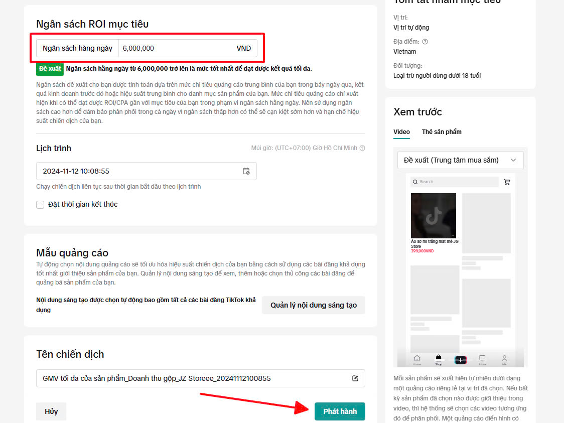 Hướng dẫn chạy quảng cáo GMV TikTok mới nhất